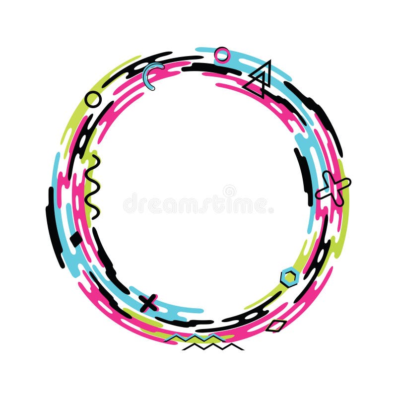 Vector Abstract Flat Dynamic Frame Made of Rounded Shapes Stock Vector ...
