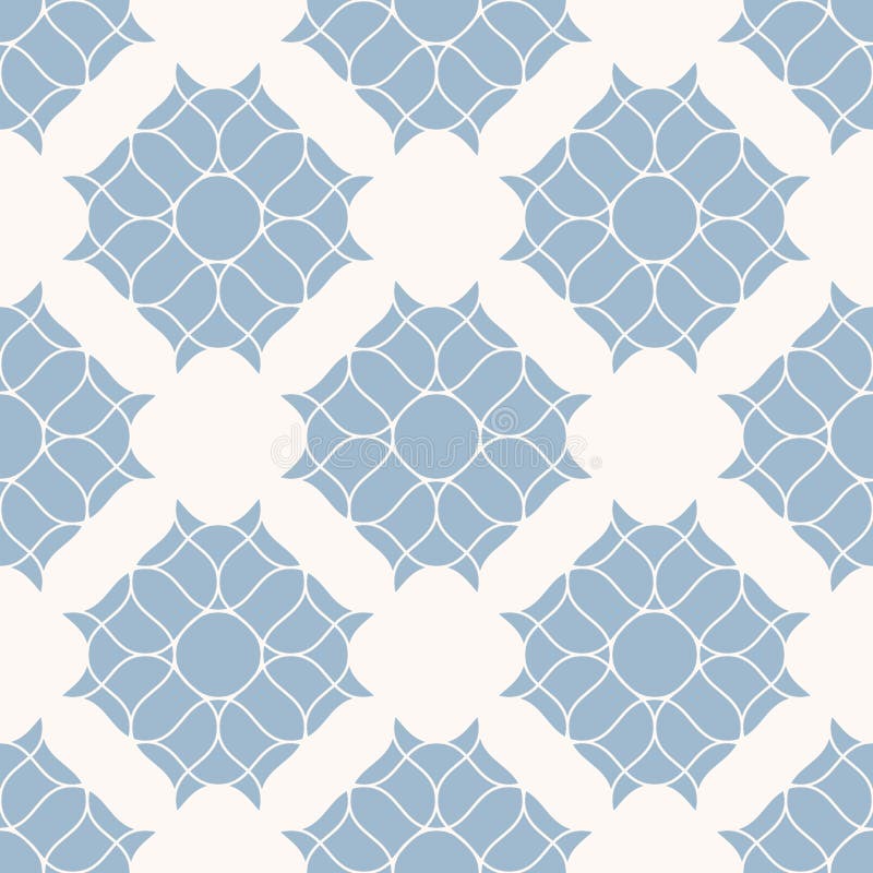 Vector Abstract Floral Geometric Seamless Pattern. Light Blue and White ...