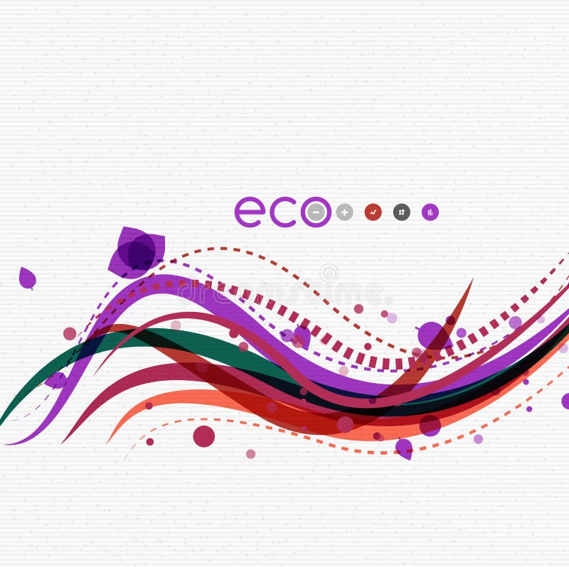 Vector Abstract Floral Waves with Leaves, Nature Backgrounds Stock ...