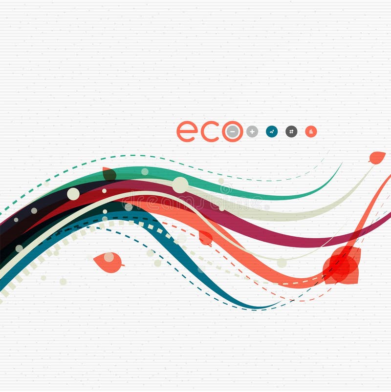 Vector Abstract Floral Waves with Leaves, Nature Backgrounds Stock ...