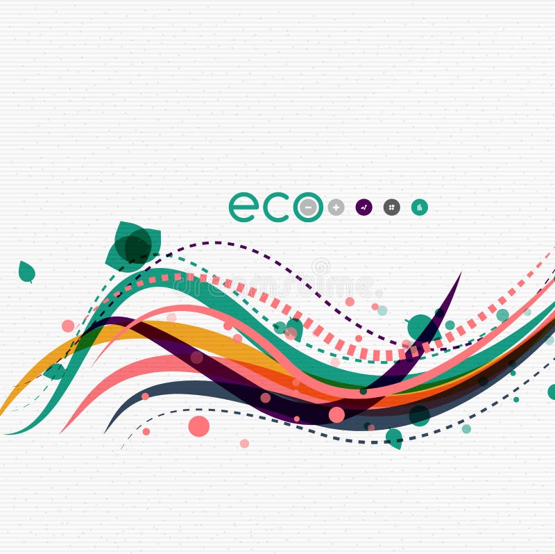 Vector Abstract Floral Waves with Leaves, Nature Backgrounds Stock ...