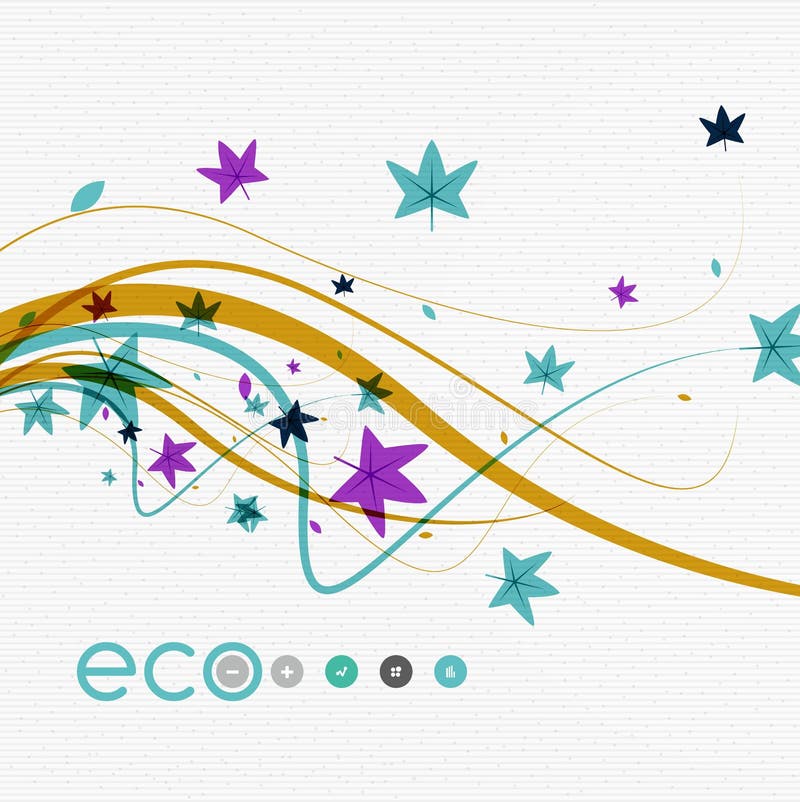 Vector Abstract Floral Waves with Leaves, Nature Backgrounds Stock ...