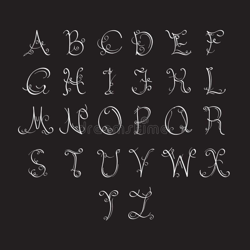 Vector Abstract Font Alphabet Symbol Old Retro Vintage Style Stock ...