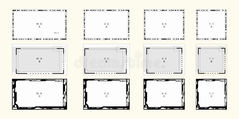 Vector Abstract Frames Set, Geometric Graphic Design Stock Vector ...