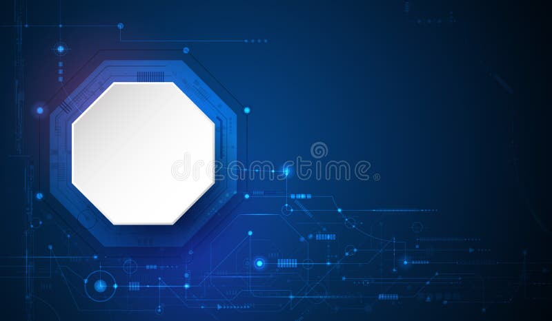 Vector Design 3d Paper Circle with Circuit Board. Hi Tech Digital ...