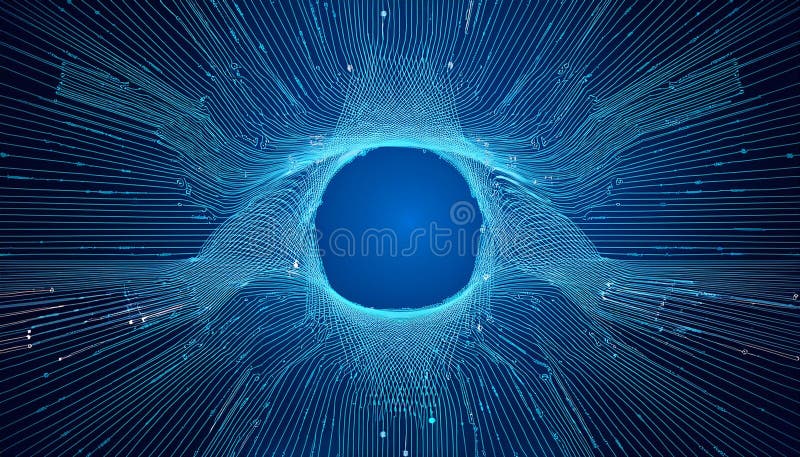 Vector Abstract Futuristic Circuit Board and Mesh Line, Illustration ...