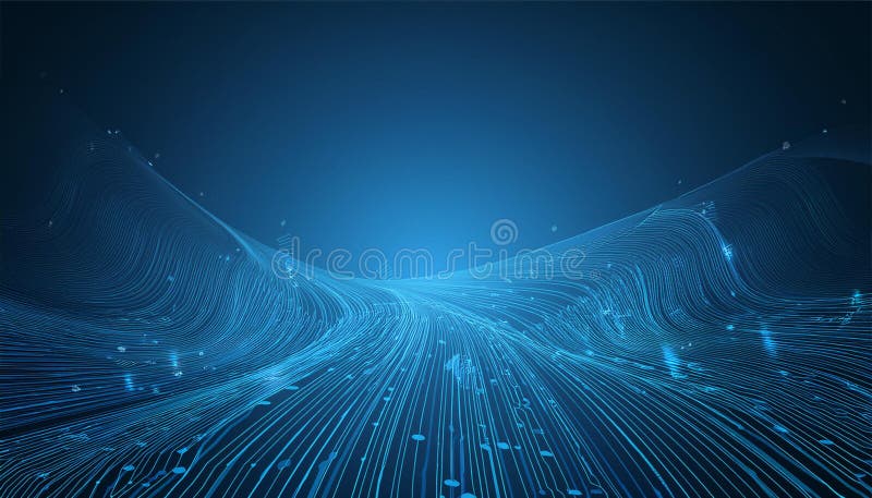 Vector Abstract Futuristic Circuit Board and Mesh Line, Illustration ...