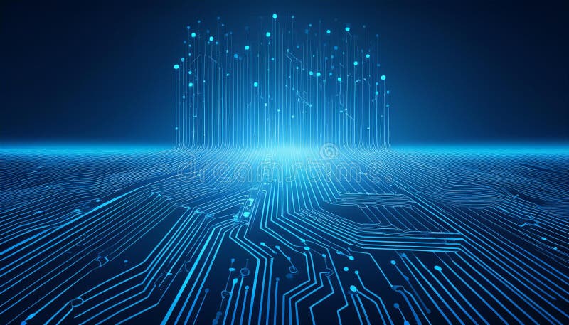 Vector Abstract Futuristic Circuit Board and Mesh Line, Illustration ...