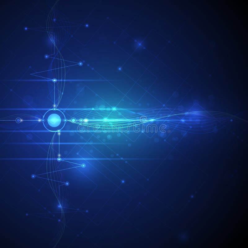 Vector Abstract Futuristic Circuit Board and Wavelength Stock Vector ...