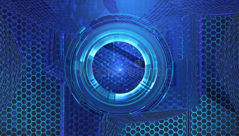 Vector Abstract Futuristic High Digital Technology Blue Color ...