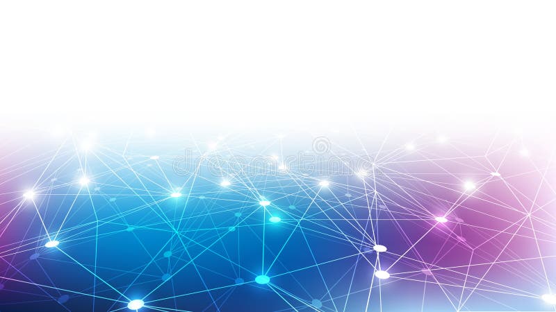 Abstract Network Connection on Blue Background. Vector Illustration ...