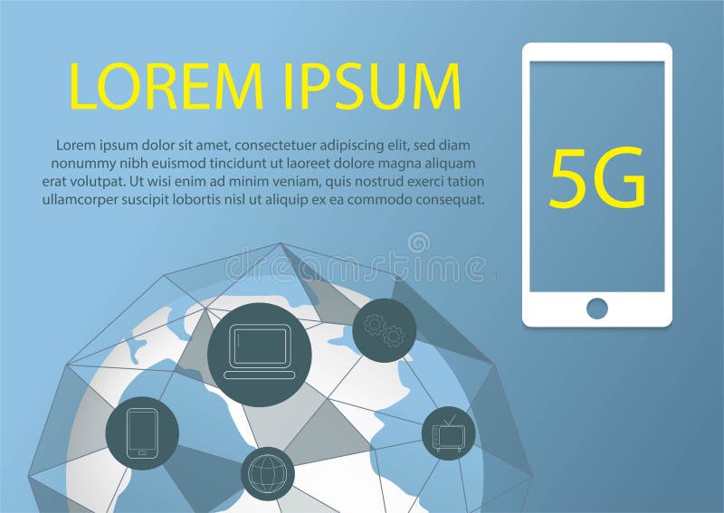 5G Vector Abstract New Wireless Internet Connection Background. Global ...