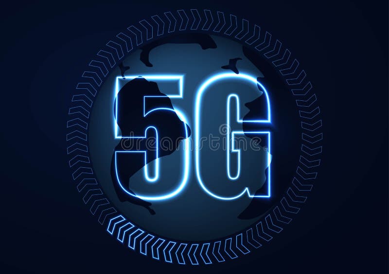 Vector Abstract 5G New Wireless Internet Connection Background. Global ...