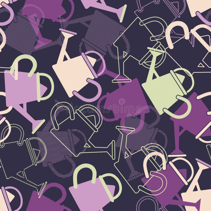 Vector Abstract Gardening Watering Can Tools Seamless Pattern Stock ...