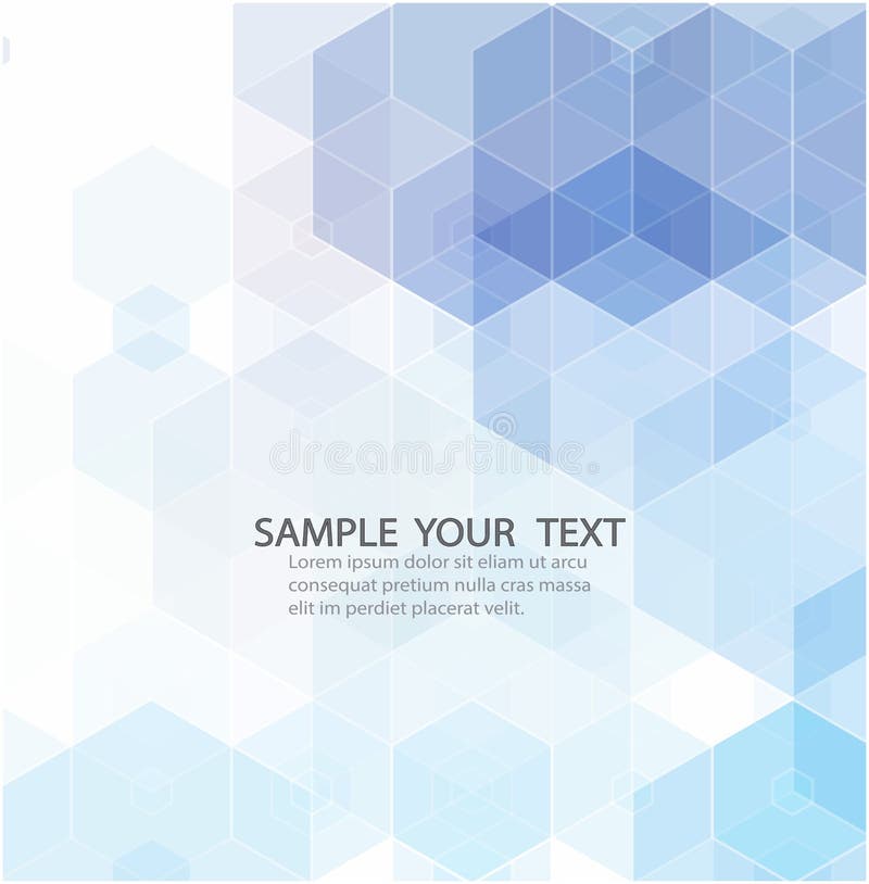 Vector Abstract Geometric Background. Blue Hexagon Shape Stock Vector ...