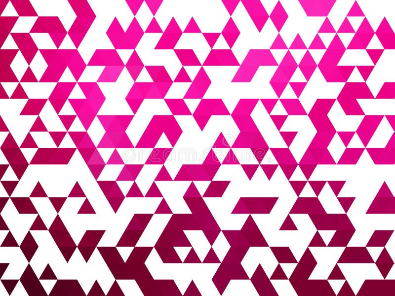 Vector Abstract Geometric Background, Pink Triangles on White ...