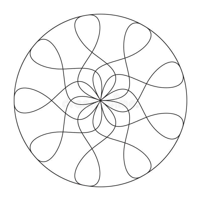 Vector Abstract Geometric Circular Floral Ornament Stock Vector ...