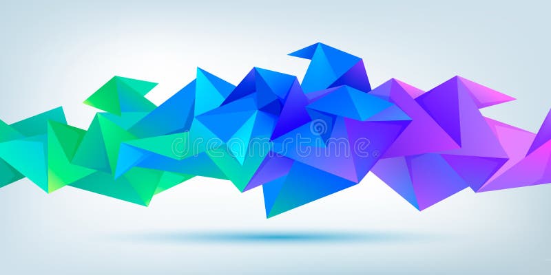 Vector Abstract Geometric 3d Facet, Crystal, Polygon Shape. Use for ...