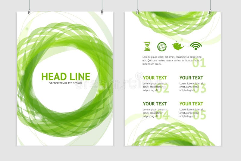 Vector Abstract Geometric Green Round Brochure Stock Vector ...