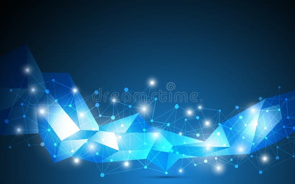 Vector Abstract Geometric Internet Networking Concept Background Stock ...