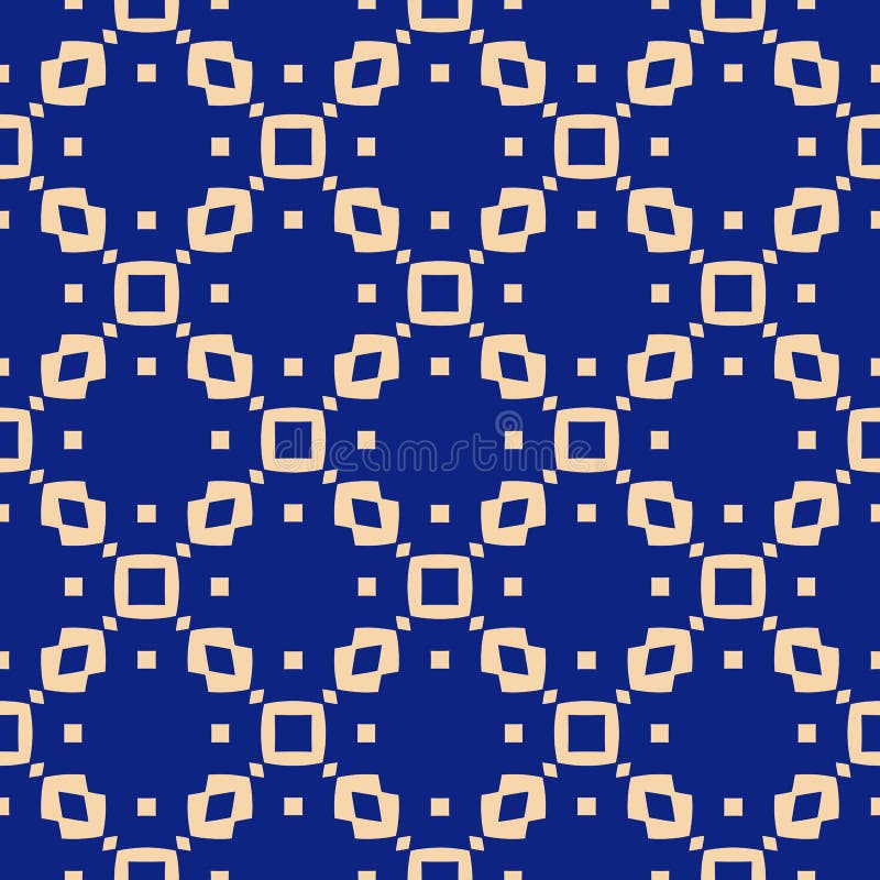 Vector Abstract Geometric Seamless Pattern. Simple Dark Blue and Yellow ...