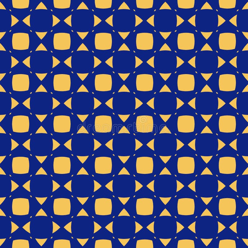 Vector Abstract Geometric Seamless Pattern in Yellow and Navy Blue ...