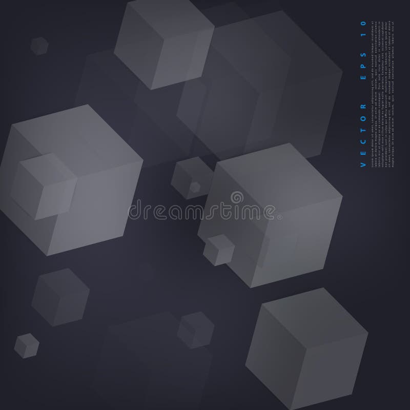 Vector Abstract Geometric Shape from Gray Cubes Stock Vector ...
