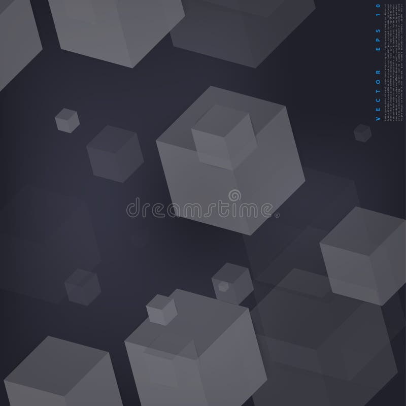 Vector Abstract Geometric Shape from Gray Cubes Stock Vector ...