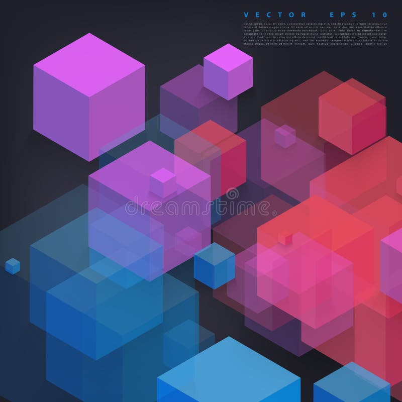 Vector Abstract Geometric Shape from Gray Cubes Stock Vector ...