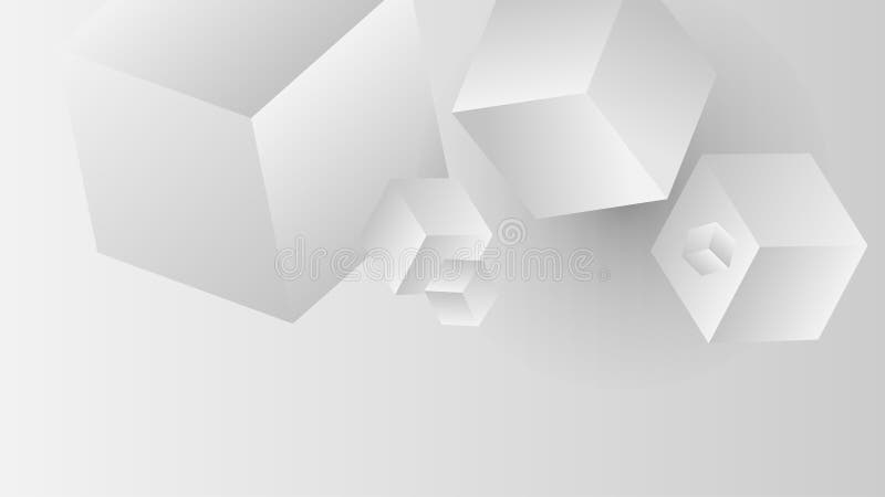 Vector Abstract Geometric Shape from Gray Cubes. White Squares Stock ...