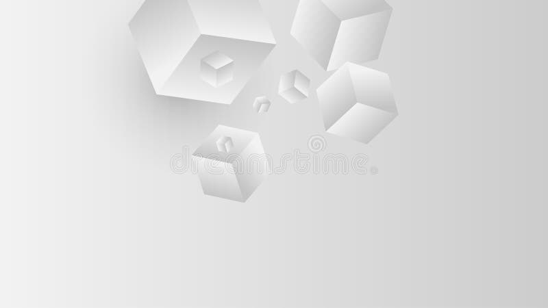 Vector Abstract Geometric Shape from Gray Cubes. White Squares Stock ...