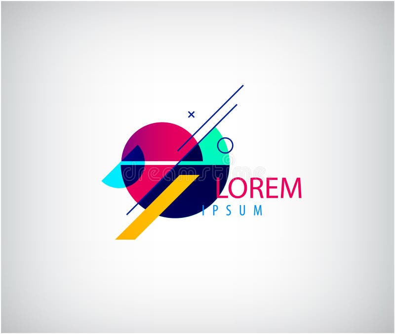 Vector Abstract Geometric Shape Logo. Half Circle, Lines Stock Vector ...