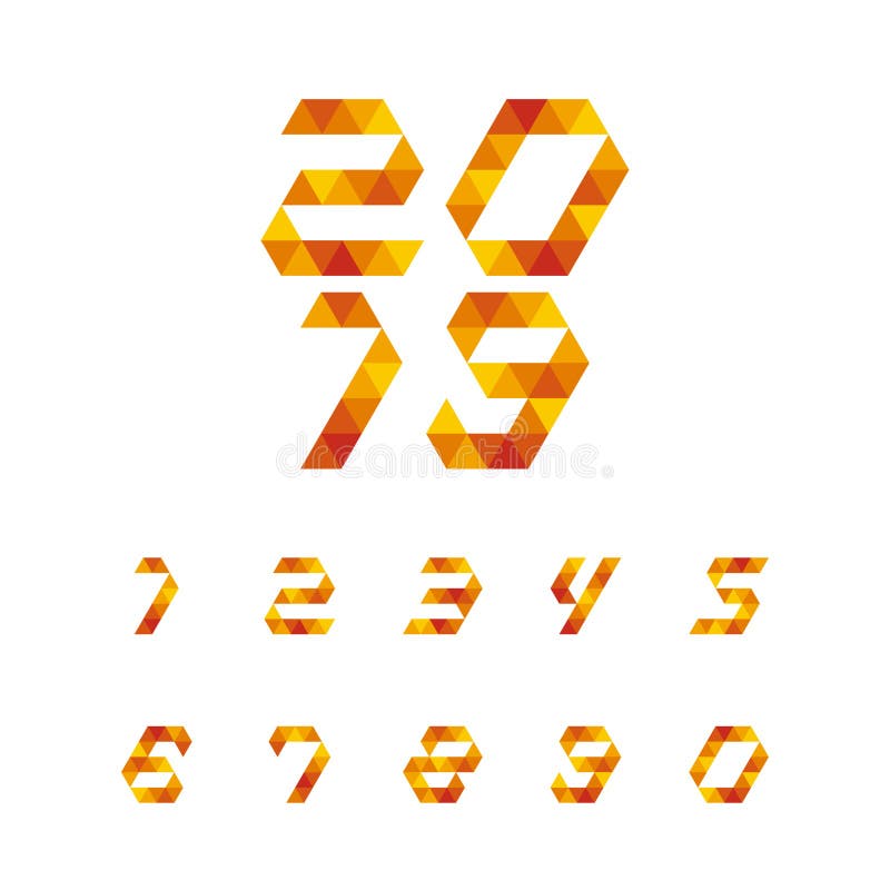 Vector Abstract Geometric Vivid Color Number Pattern Stock Vector ...