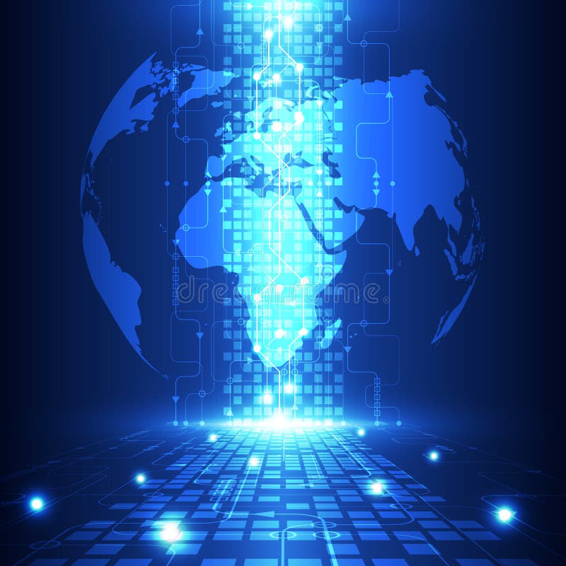 Vector Abstract Global Future Technology, Electric Telecom Background ...