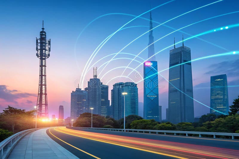 Vector Abstract Global Future Technology, Electric Telecom Background ...