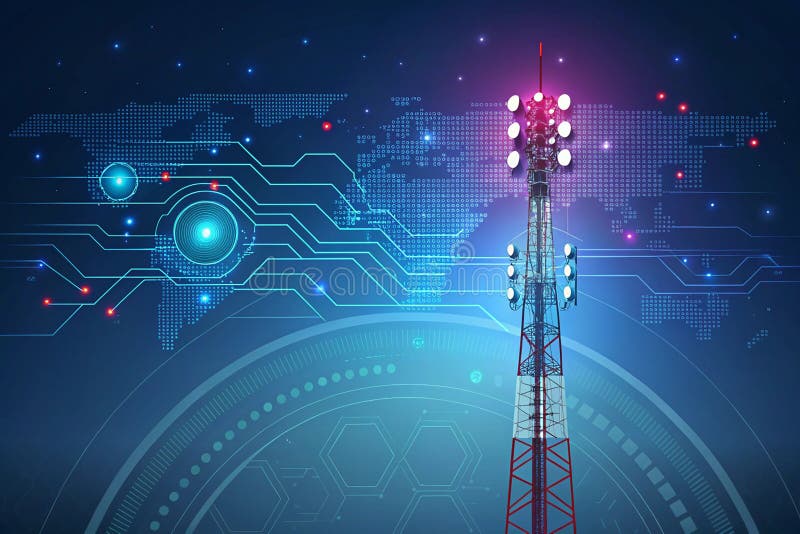 Vector Abstract Global Future Technology, Electric Telecom Background ...