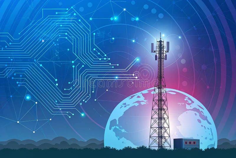 Vector Abstract Global Future Technology, Electric Telecom Background ...