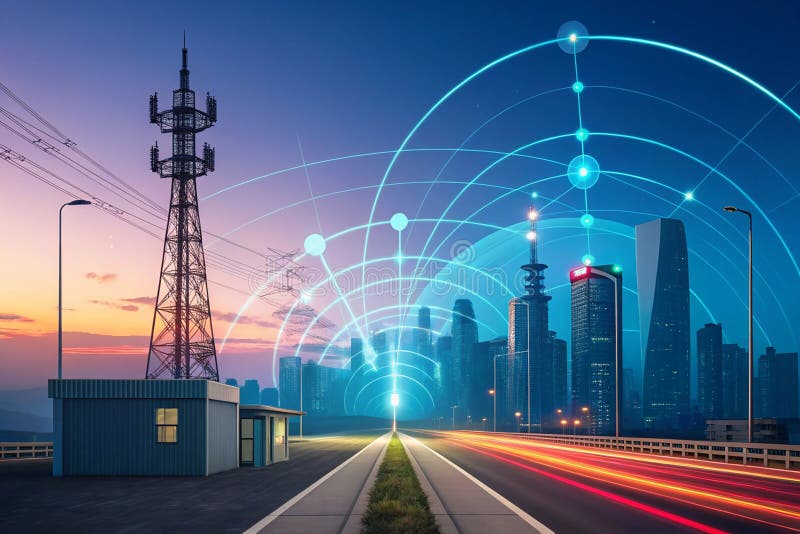 Vector Abstract Global Future Technology, Electric Telecom Background ...