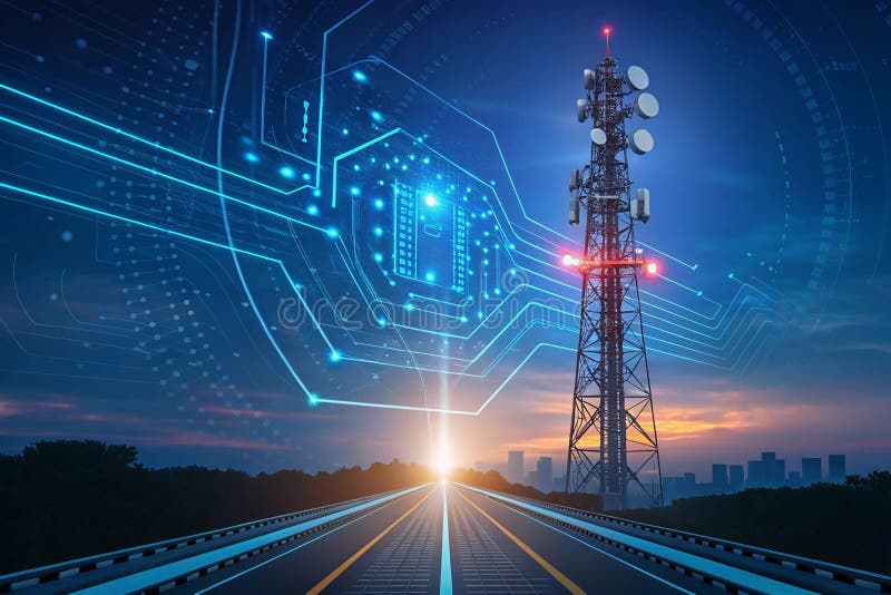 Vector Abstract Global Future Technology, Electric Telecom Background ...