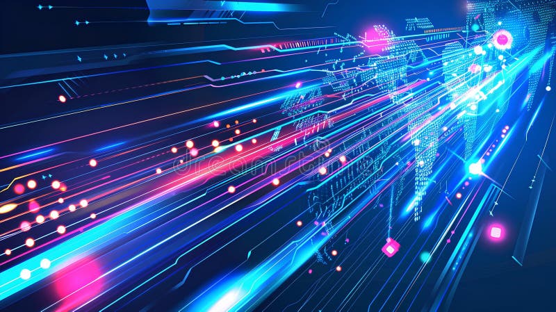 Vector Abstract Global Future Technology, Electric Telecom Background ...