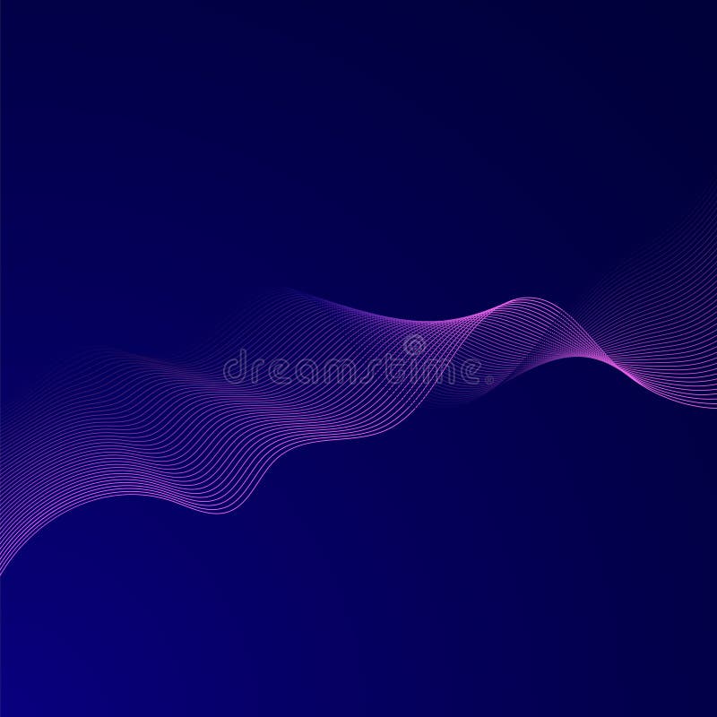 Vector Abstract Glowing Wave Lines on Blue Background. Striped Lines ...