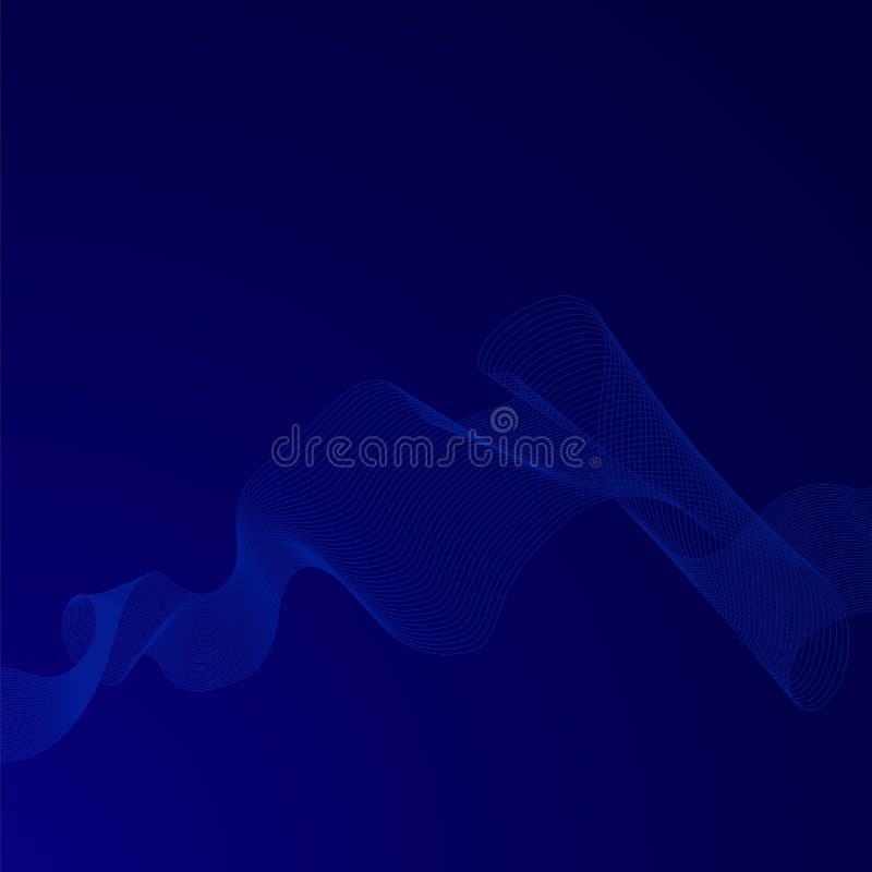 Vector Abstract Glowing Wave Lines on Dark Blue Background. Striped ...