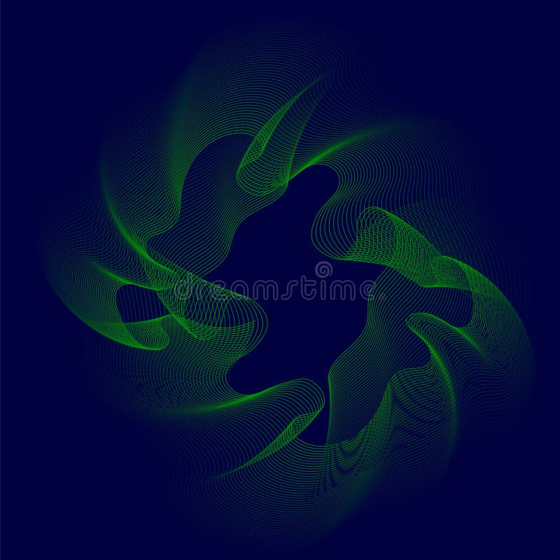 Vector Abstract Glowing Wave Lines on Dark Blue Background. Striped ...