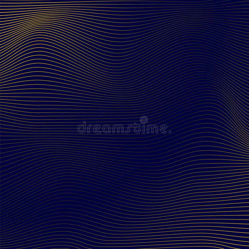 Vector Abstract Glowing Wave Lines on Dark Blue Background. Striped ...