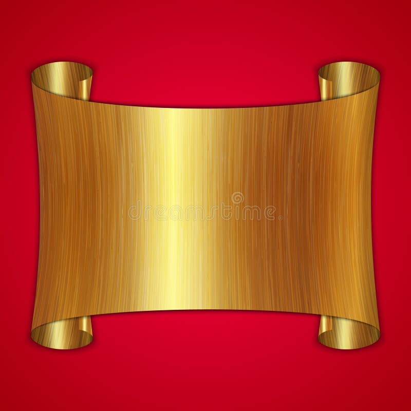 Vector Abstract Gold Award Scroll Plate on Red Stock Vector ...