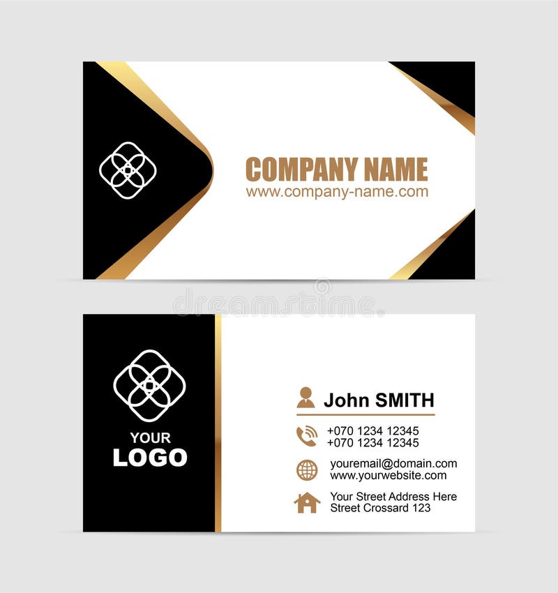 Abstract Gold and Black Business Card Template Stock Vector ...