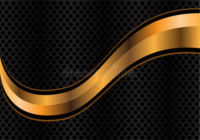 Vector Abstract Gold Curve on Silver Circle Mesh. Stock Vector ...
