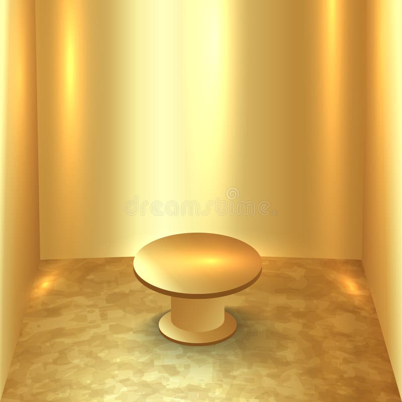 Vector Abstract Golden Room with Gold Floor and Walls Stock Vector ...