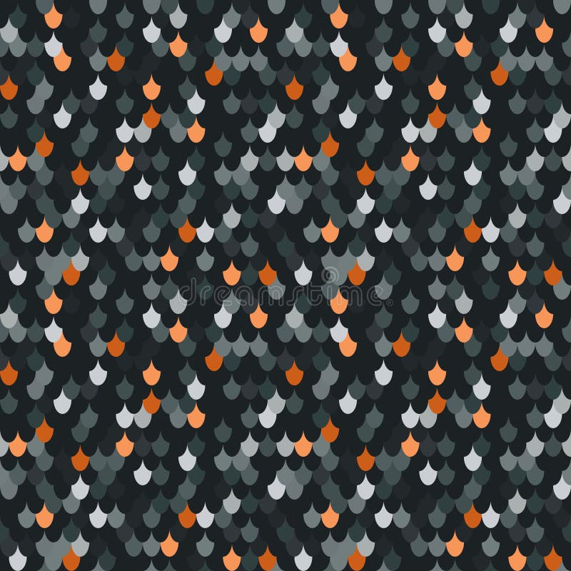 Vector Abstract Gray and Orange Scale Seamless Pattern. Stock Vector ...