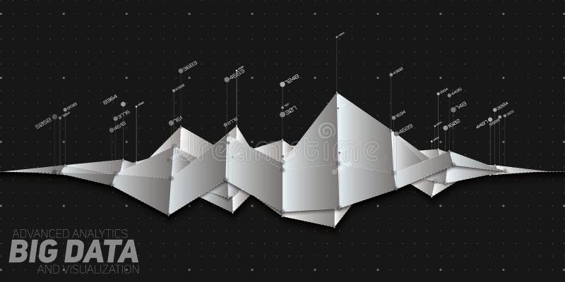 Vector Abstract Grayscale Financial Big Data Graph Visualization ...